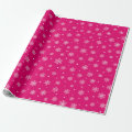 Hot Pink Winter Snowflakes Christmas Wrapping Paper | Zazzle