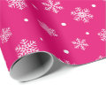 Hot Pink Winter Snowflakes Christmas Wrapping Paper | Zazzle