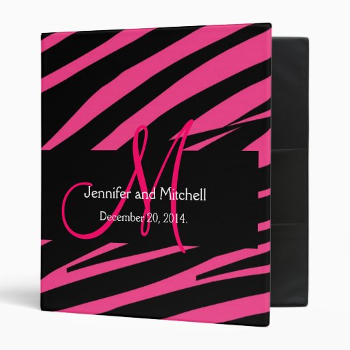 Hot Pink Zebra Print Wedding Planner Binder | Zazzle