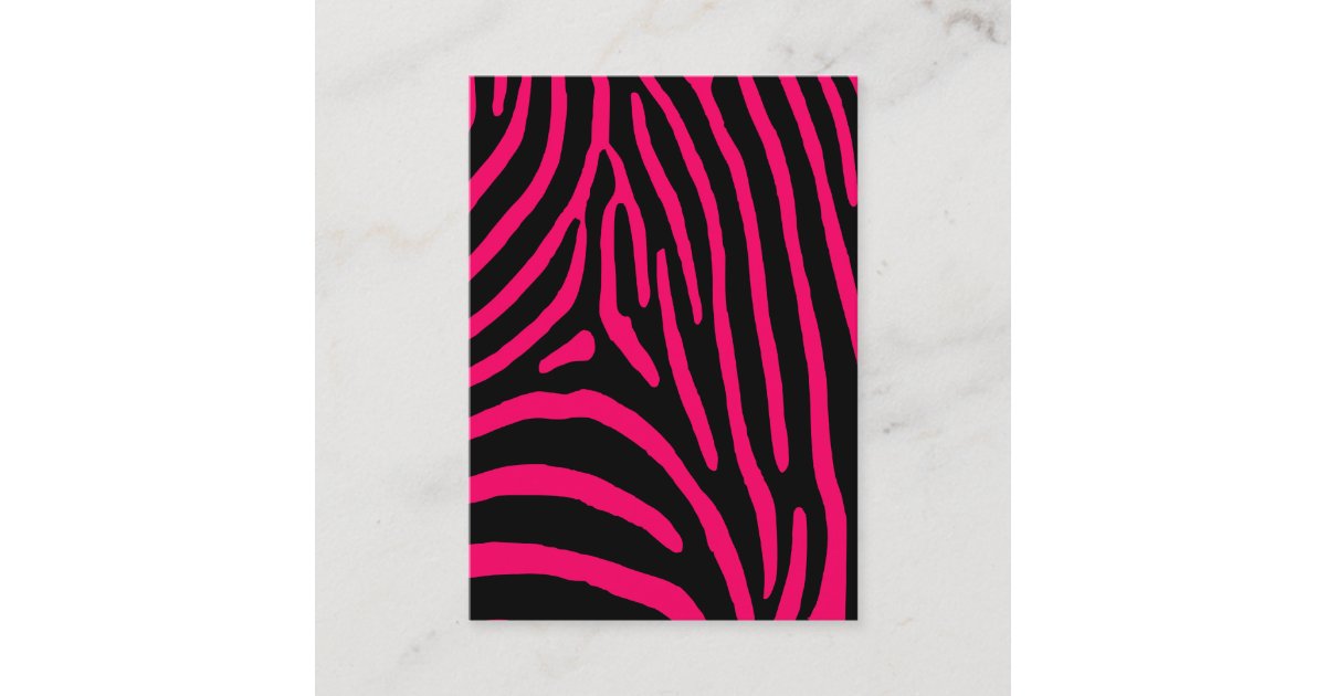 Hot Pink Zebra Stripes Business Card | Zazzle