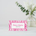 Hot Pink Zebra Stripes Generic Name Business Card | Zazzle