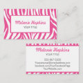 Hot Pink Zebra Stripes Generic Name Business Card | Zazzle