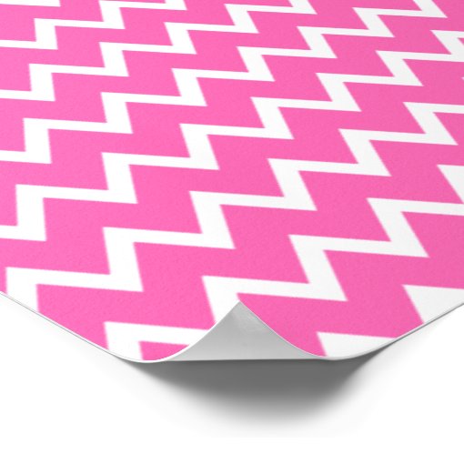 Hot Pink Zigzag Pattern Poster | Zazzle
