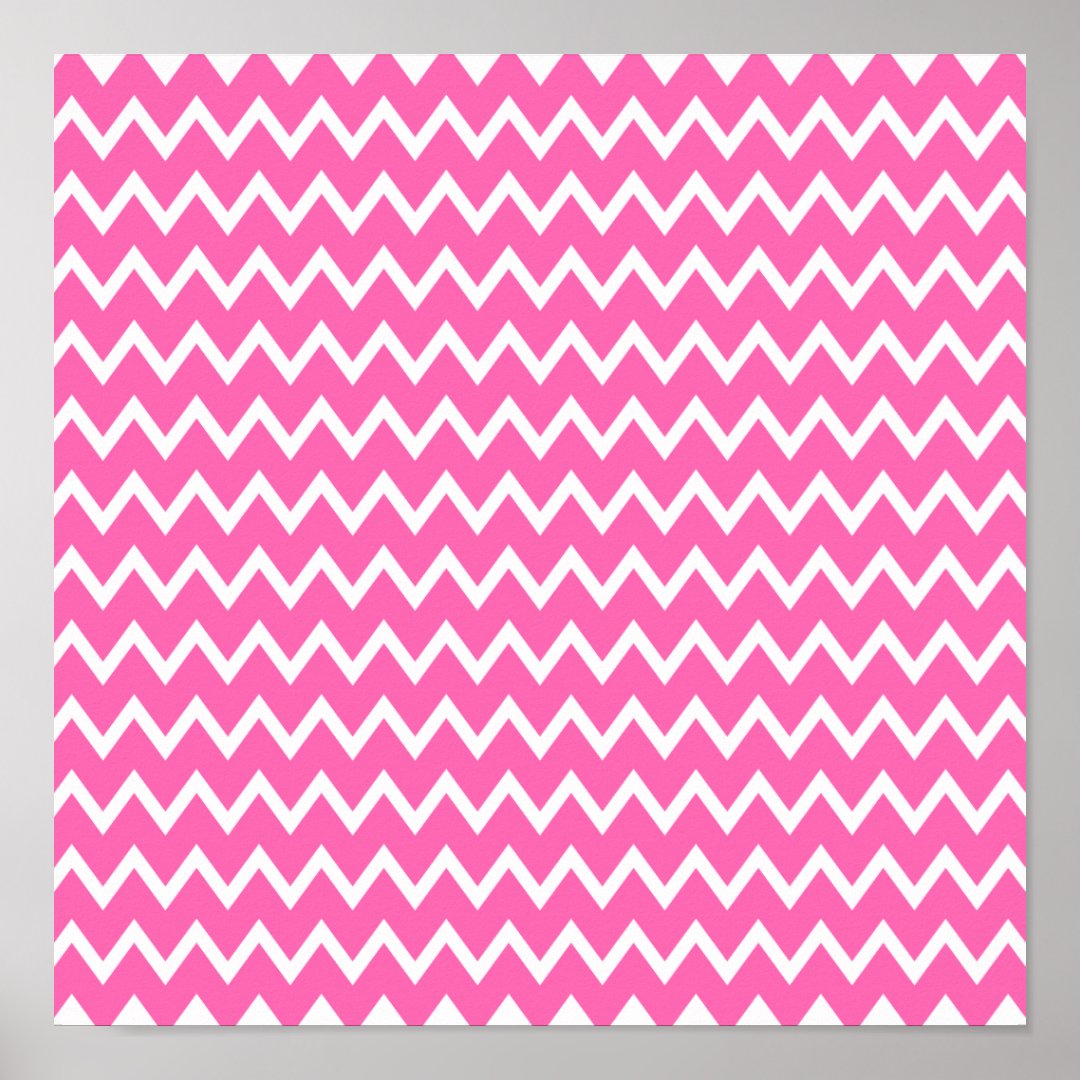 Hot Pink Zigzag Pattern Poster | Zazzle