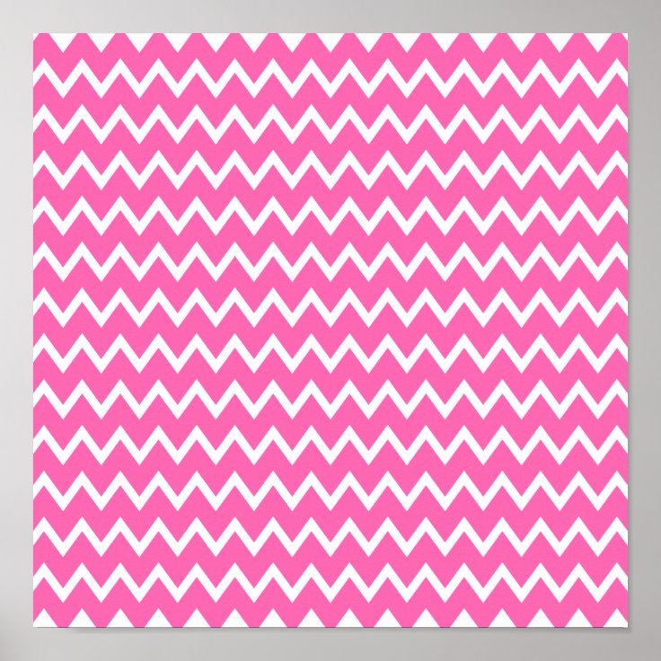 Hot Pink Zigzag Pattern Poster | Zazzle