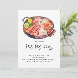 Hot Pot Dinner Party Invitation | Zazzle