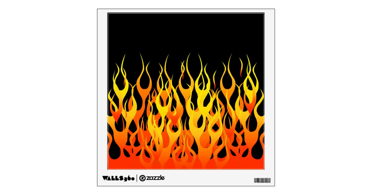 Hot Racing Flames Graphic Wall Decal | Zazzle