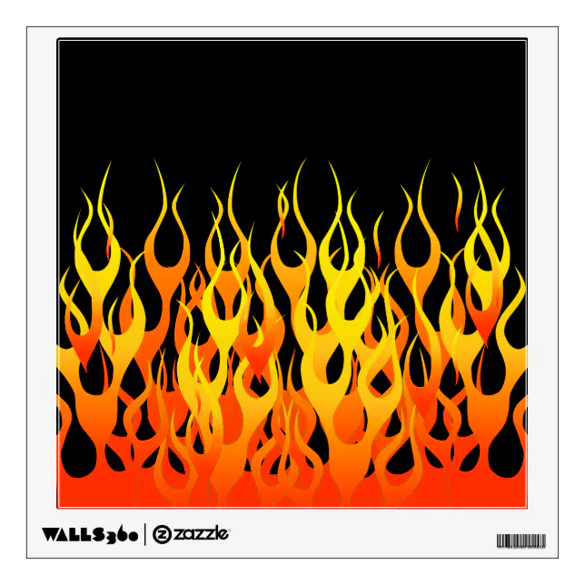 Hot Racing Flames Graphic Wall Decal | Zazzle