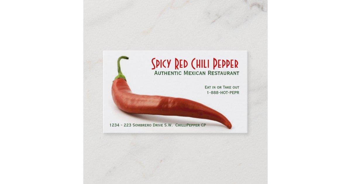 Hot Red Chili Pepper Business Card | Zazzle