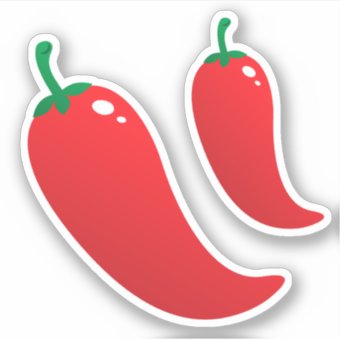 Hot, red chili pepper stickers | Zazzle