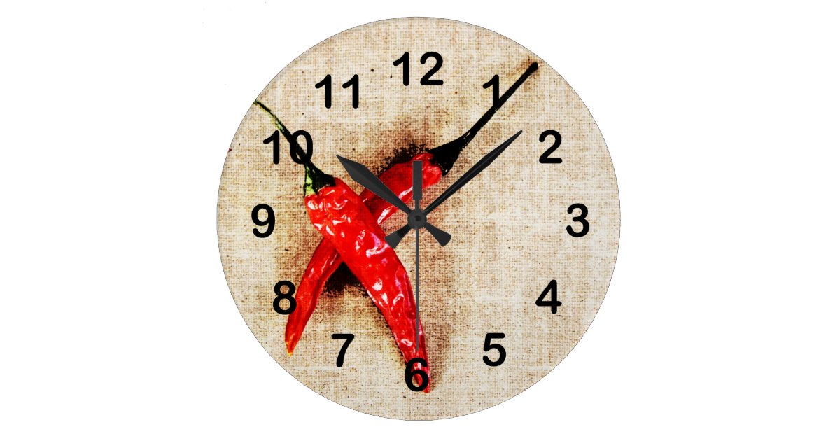 hot red chili peppers clock | Zazzle.com