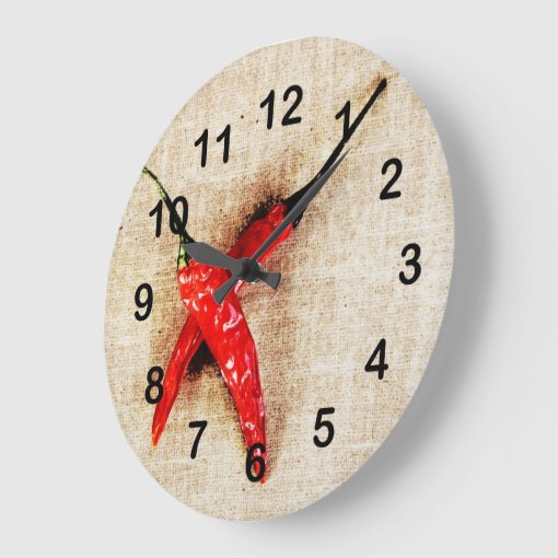 hot red chili peppers clock | Zazzle
