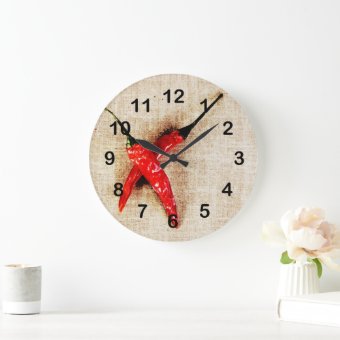hot red chili peppers clock | Zazzle