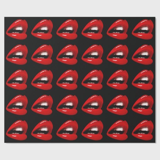 Hot Red Lips Wrapping Paper | Zazzle