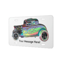 Hot Rod Add Message Personal License Plate | Zazzle