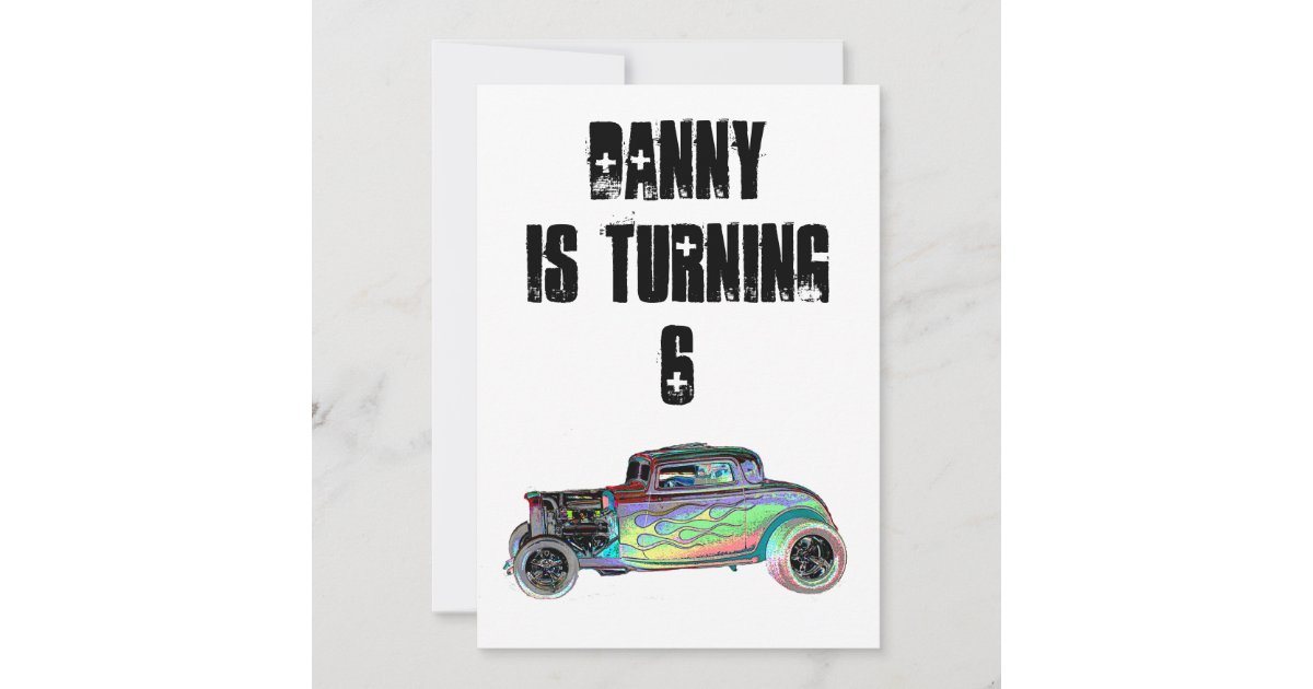Hot Rod Birthday Invitations | Zazzle