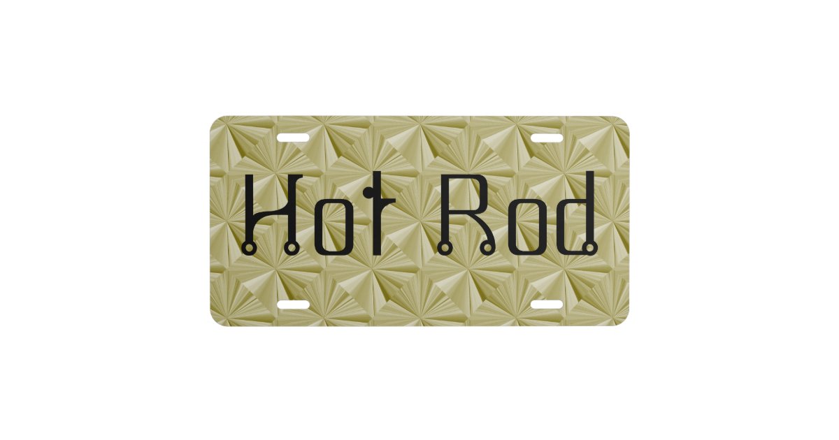 Hot Rod Black Gold Custom License Plate by Janz | Zazzle