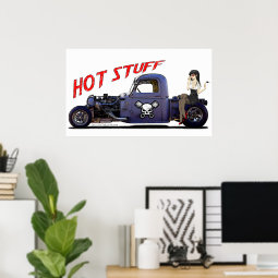 Hot Rod Truck with a Girl Poster | Zazzle