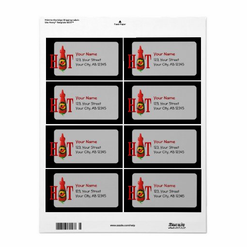 Hot Sauce Bottle Label | Zazzle