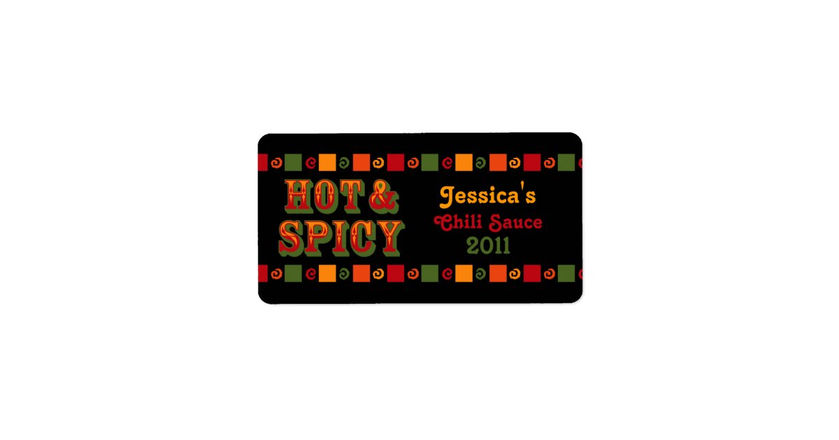 Hot & Spicy Food Label | Zazzle