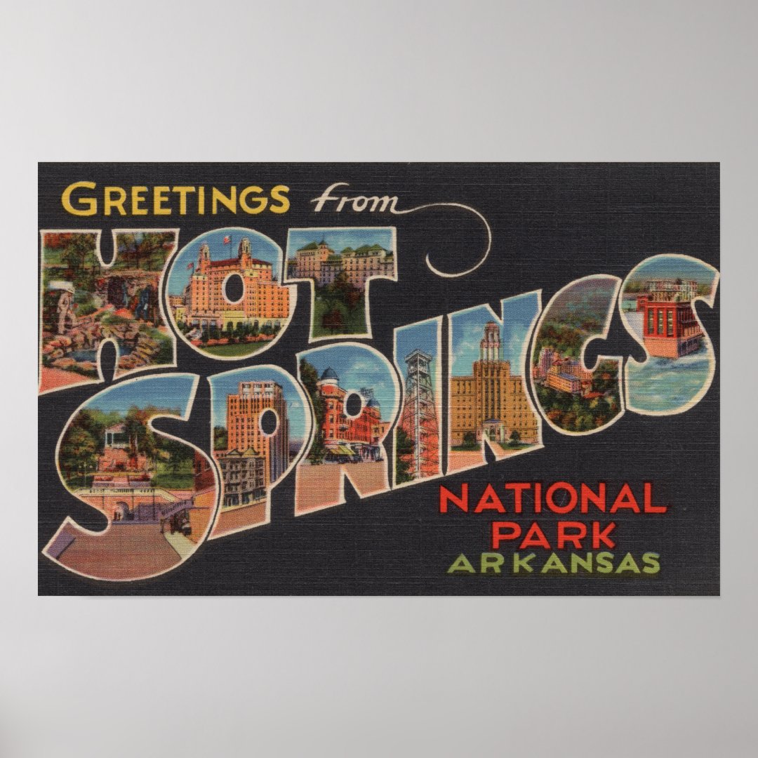 Hot Springs National Park, Arkansas (Blue) Poster | Zazzle