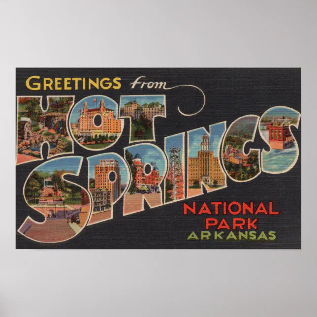 Hot Springs National Park, Arkansas (Blue) Poster | Zazzle