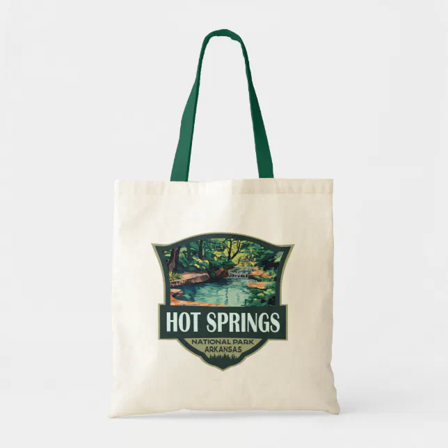 Hot Springs National Park Illustration Retro Badge Tote Bag | Zazzle