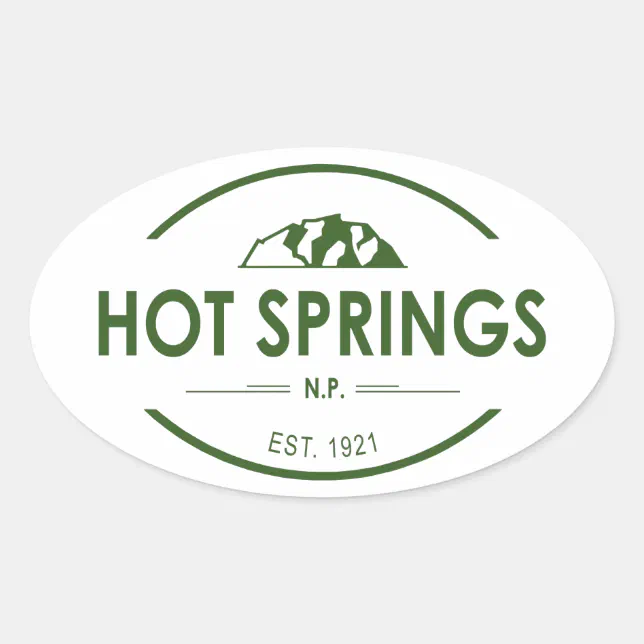 Hot Springs National Park Oval Sticker | Zazzle