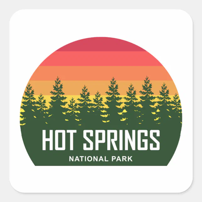 Hot Springs National Park Square Sticker | Zazzle