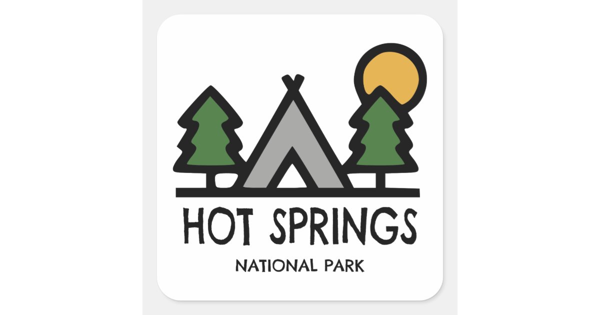 Hot Springs National Park Square Sticker | Zazzle