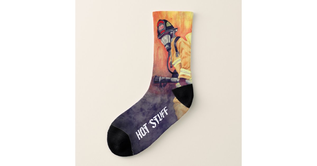 Hot Stuff Firefighter Socks | Zazzle