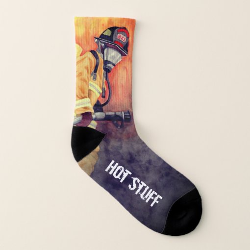 Hot Stuff Firefighter Socks | Zazzle