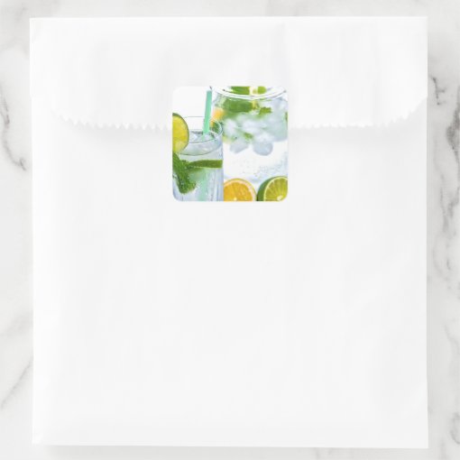 Hot Summer Day...Refreshing Square Sticker | Zazzle