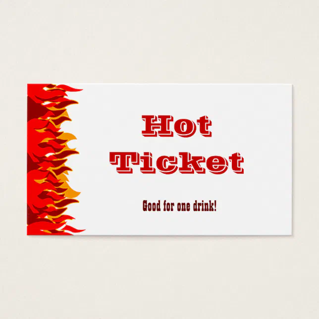 Hot Ticket Red Flames Voucher Template | Zazzle