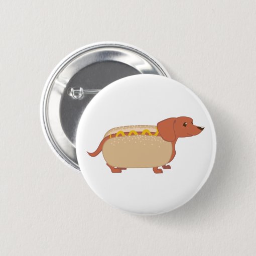 Hotdog Dog Pinback Button | Zazzle