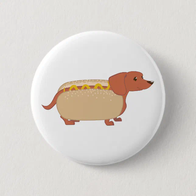 Hotdog Dog Pinback Button | Zazzle