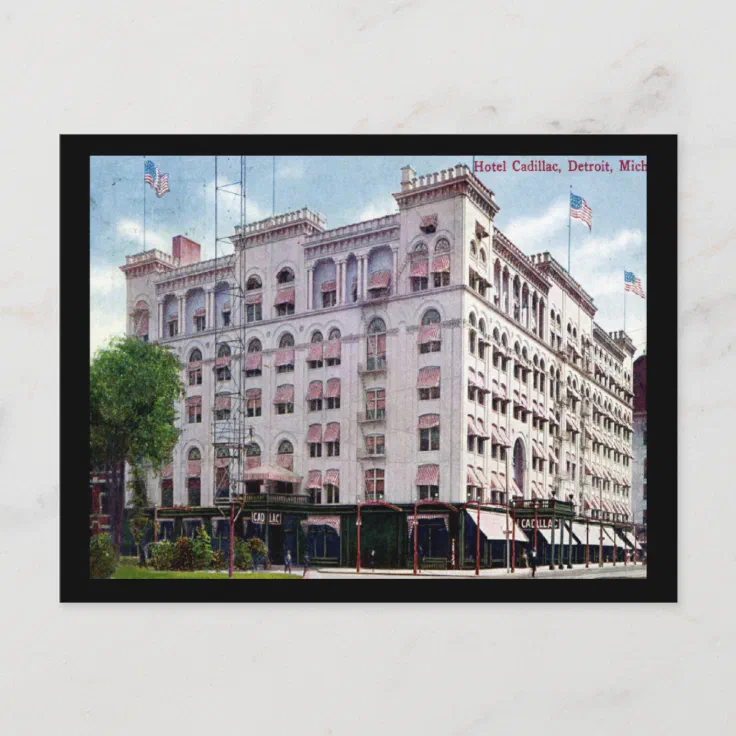Hotel Cadillac, Detroit 1909 Vintage Postcard | Zazzle