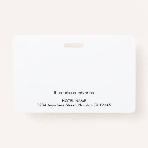 Hotel Employee Photo Overlay ID Name Logo White Badge | Zazzle