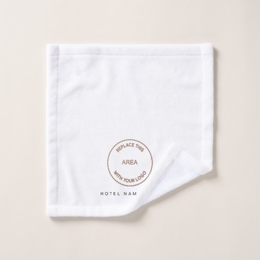 Hotel Guest House Name Business Logo White Bath Towel Set | Zazzle