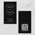 Hotel Guest House QR Code Logo Tagline Black Business Card | Zazzle