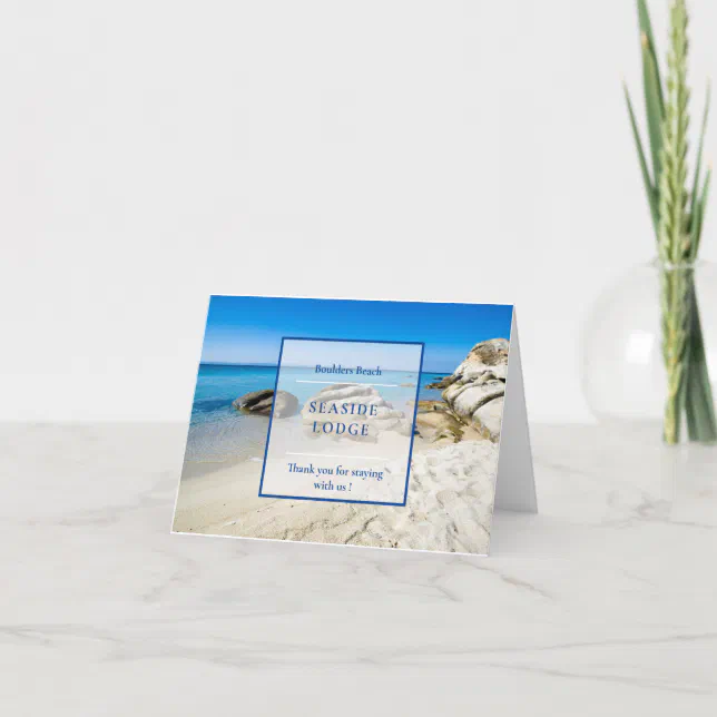 Hotel Guest house vacation photo business Thank You Card | Zazzle
