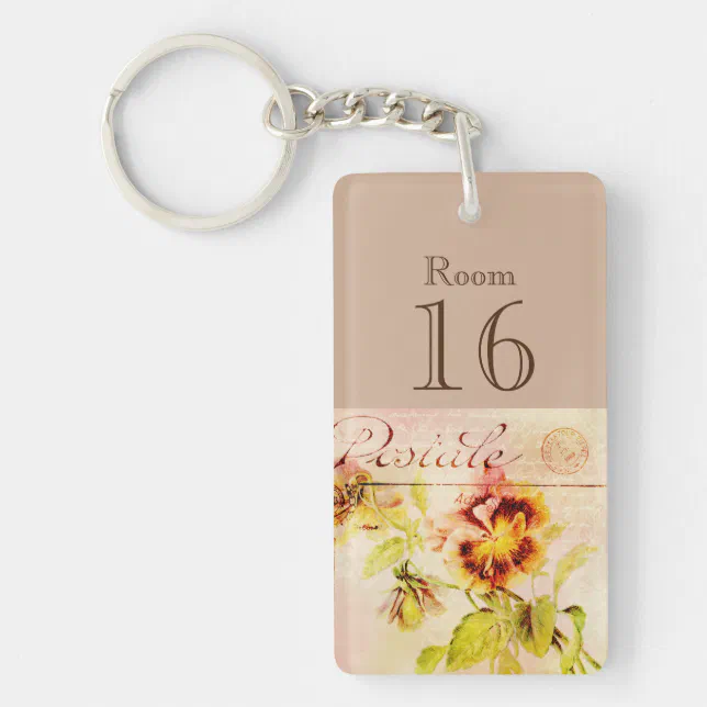 Hotel lodge resort room key (double sided) keychain | Zazzle