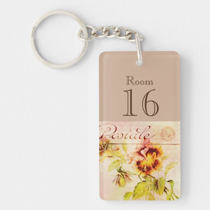 Hotel lodge resort room key (double sided) keychain | Zazzle