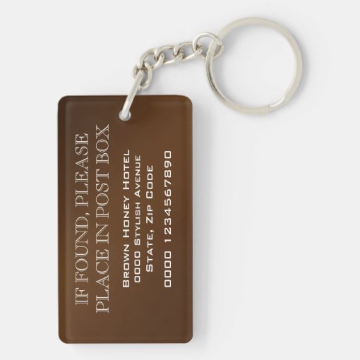 Hotel lodge resort room key keychain | Zazzle