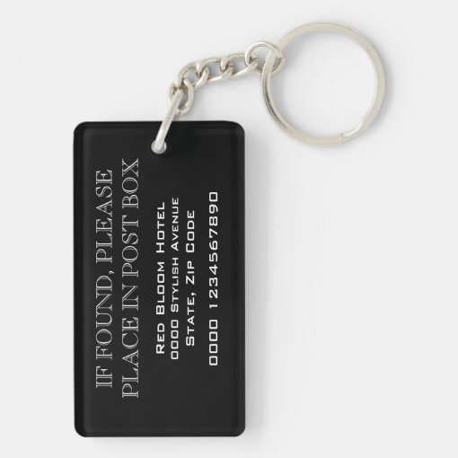 Hotel lodge resort room key keychain | Zazzle