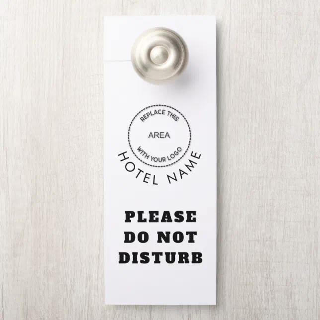 Hotel Logo Name Do Not Disturb Service Room Door Hanger | Zazzle