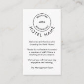 Hotel Logo Welcome Cards Guest Rooms Any Color | Zazzle