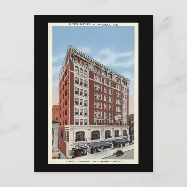 Hotel Miller, Milwaukee WI Vintage Postcard | Zazzle