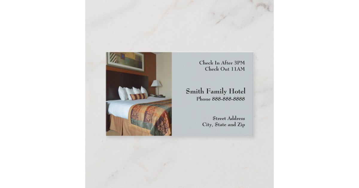 Hotel Motel Lodging Business Card | Zazzle