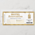 Hotel Reservation Staycation Gold Certificate Invitation | Zazzle
